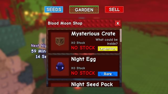 Grow a Garden Blood Moon Shop items list