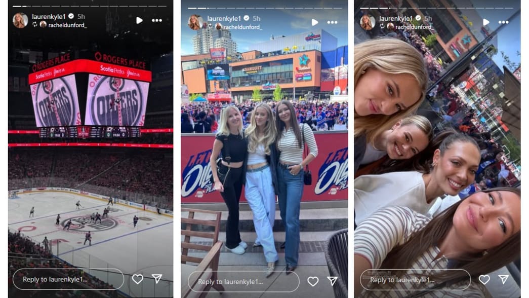 Leon Draisaitl's fiancee, Connor McDavid's wife take in the vibes at ...