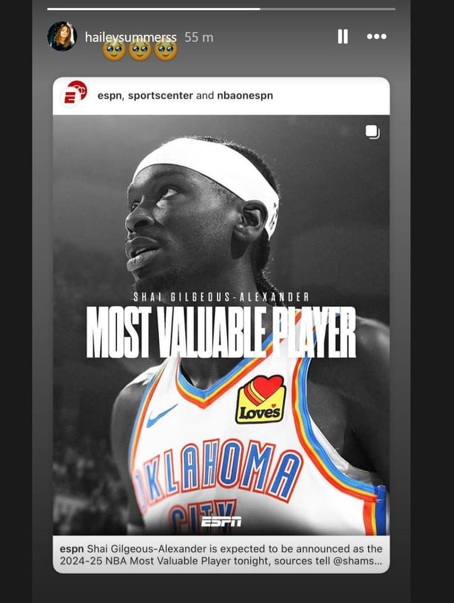 Shai Gilgeous-Alexander's wife Hailey Summers gives emotional reaction ...