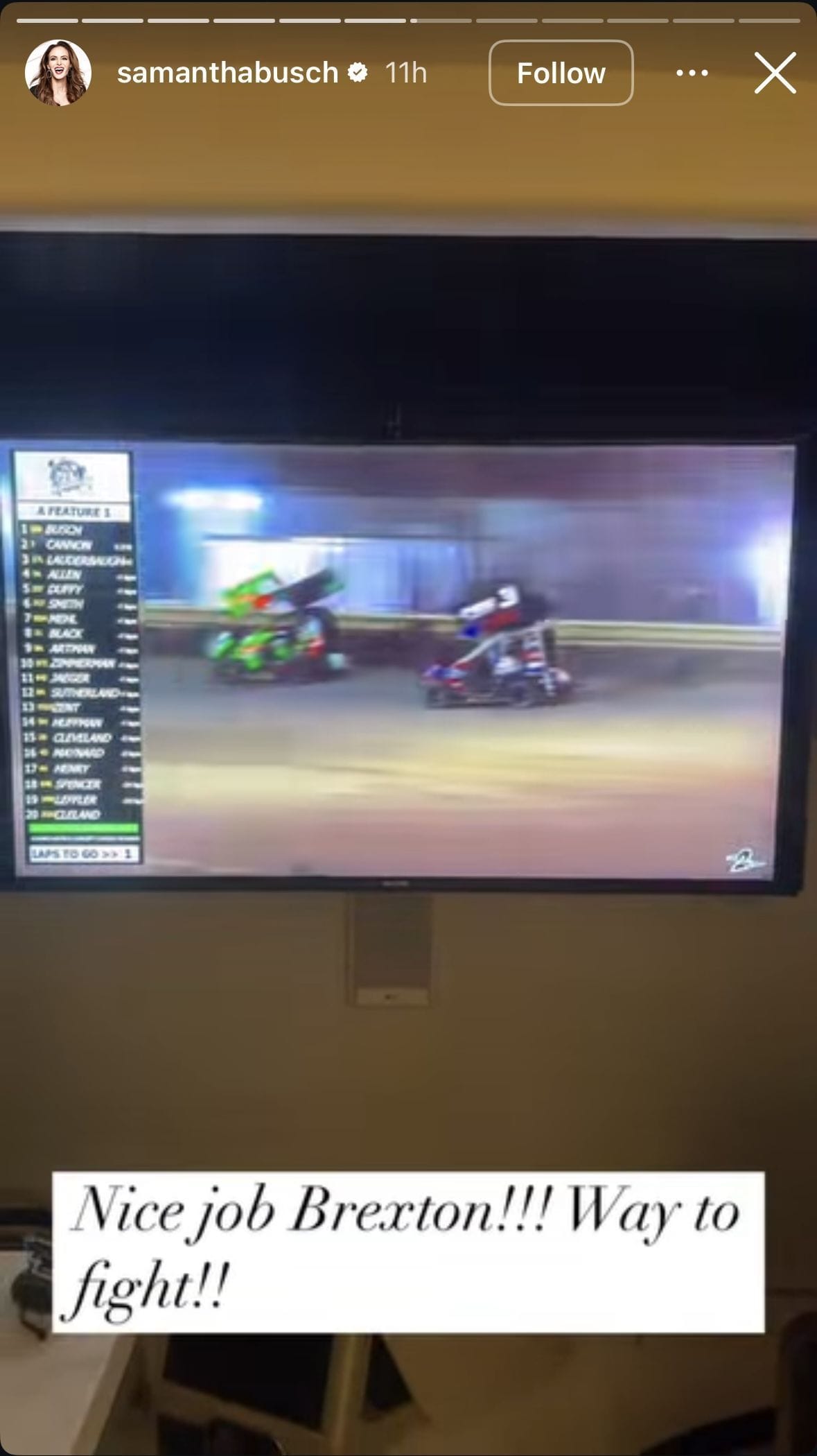 Kyle Busch and Samantha erupt with pride after Brexton’s first A-Class ...