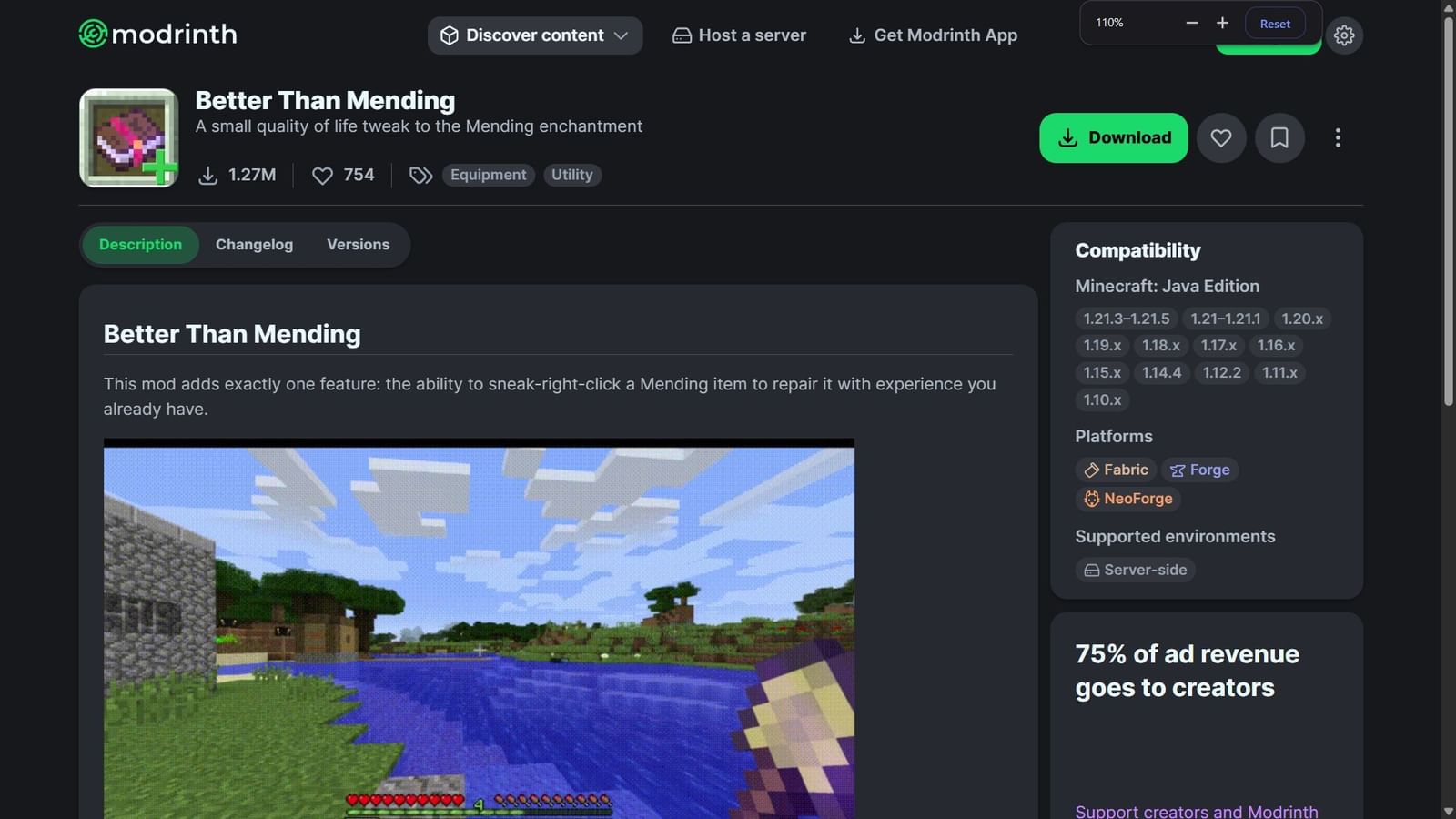 This Minecraft mod makes mending enchantment even more overpowered