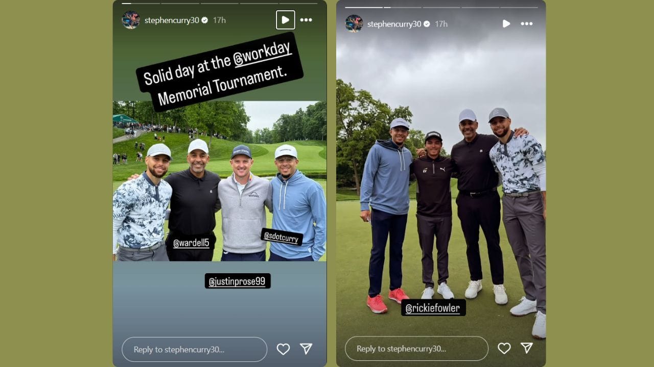Steph Curry pairs up with brother Seth and meets U.S. Open champion in ...