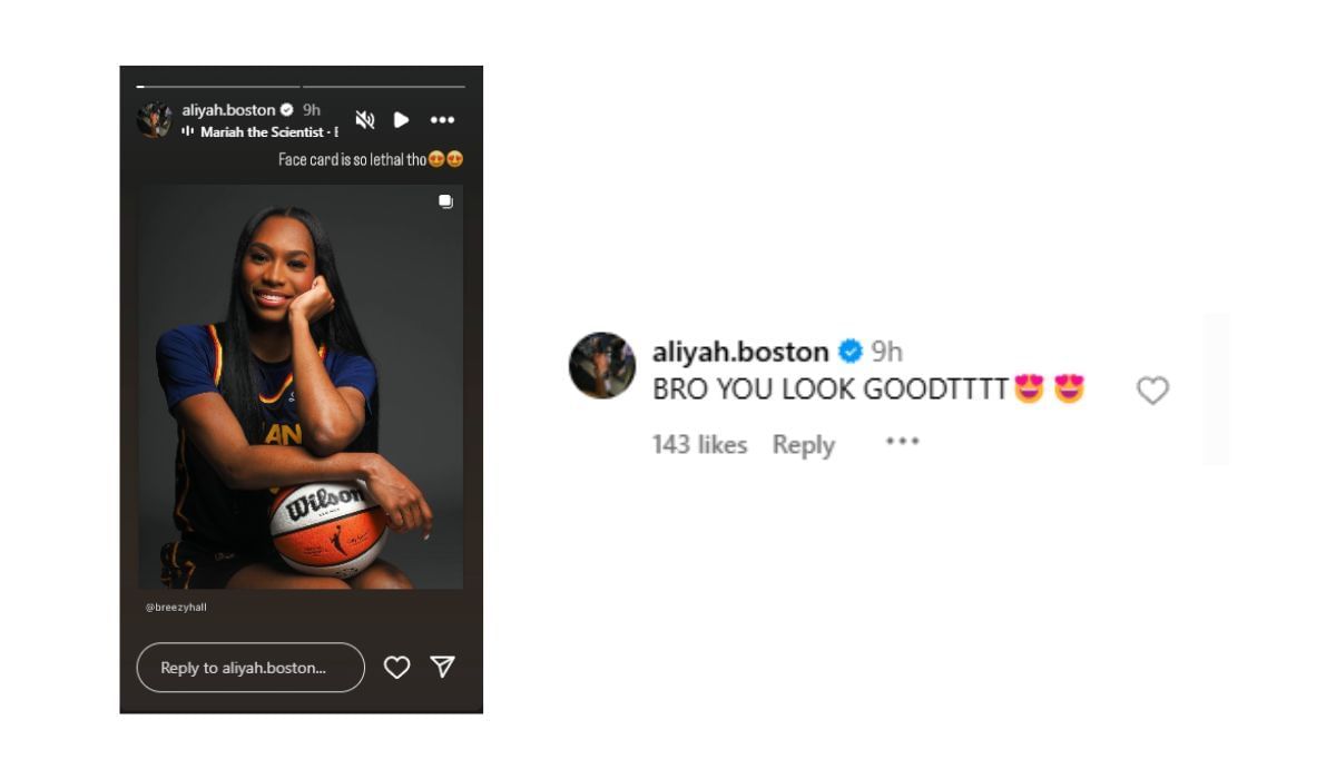 Aliyah Boston gushes over Bree Hall's first pictures in Indiana Fever ...