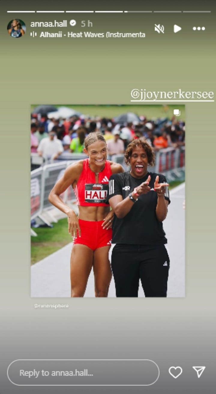 Anna Hall shares adorable moment with multiple-time Olympic medalist ...