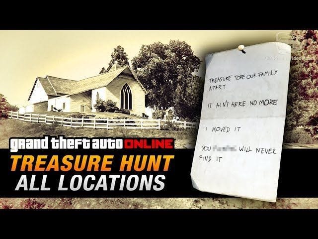 GTA Online Treasure Hunt locations with guide