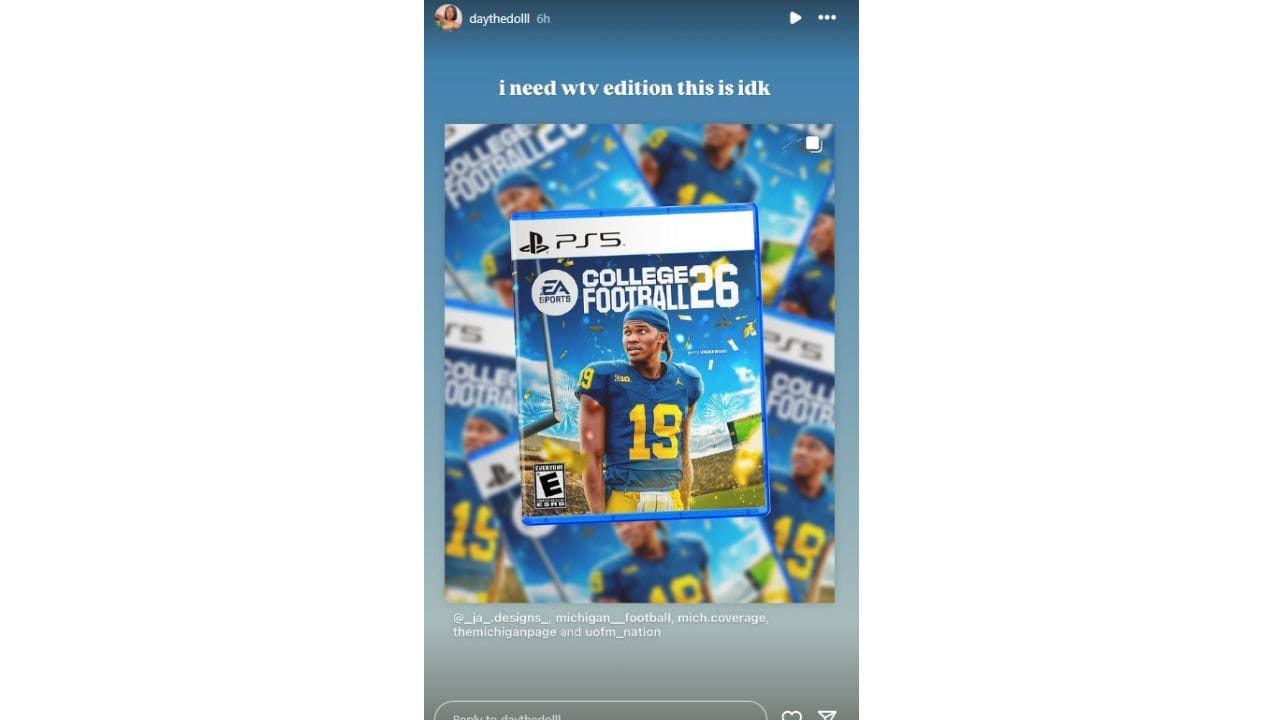 Bryce Underwood's GF Day'iana amazed by new College Football 26 cover ...