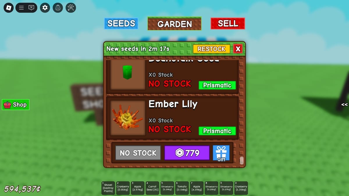 Ember Lily Grow a Garden: Seed price, sell value, and more