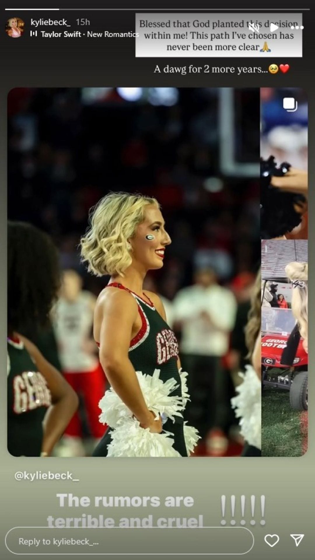 $4.3 million QB Carson Beck's cheerleader sister Kylie shows gratitude ...