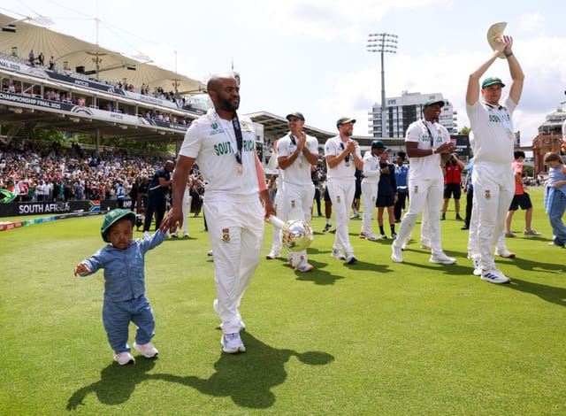 Temba Bavuma's emotional 2025 WTC victory celebrations with son after ...