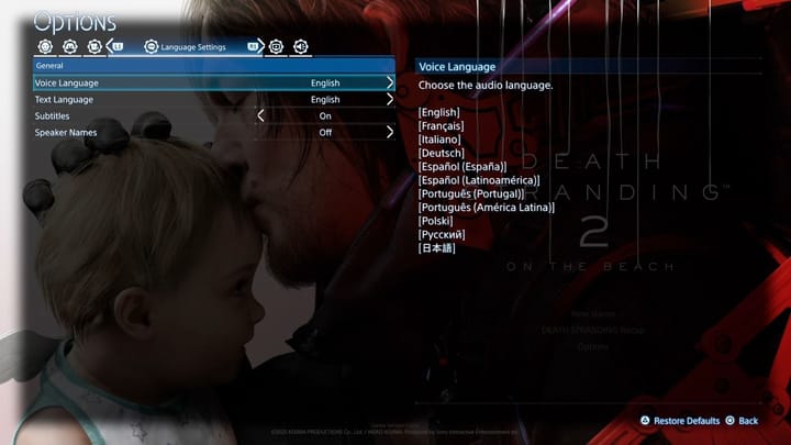 All Death Stranding 2 language settings explored