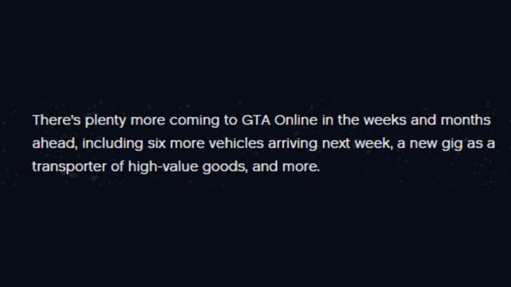 Rockstar to add 6 new vehicles in GTA 5 Online update next week