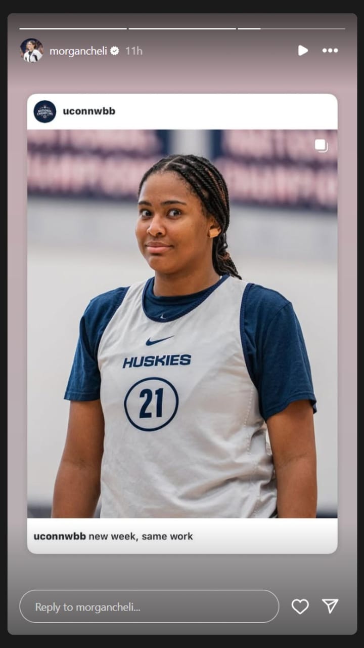 UConn Husky Morgan Cheli shows love to Belle Bramer's huge milestone ...