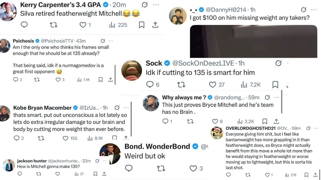 "$100 on him missing weight" - Fans react as Bryce Mitchell reportedly gears up for bantamweight ...