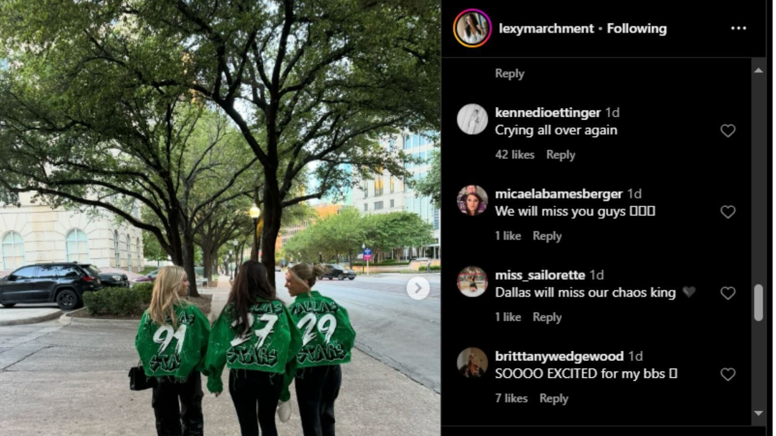 Jake Oettinger's wife "crying all over again" over Mason Marchment's ...