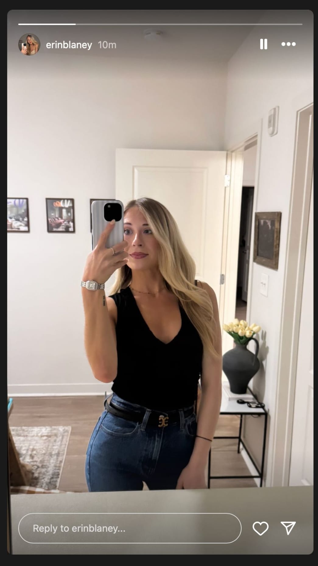 Ryan Blaney’s sister Erin Blaney raises style quotient in black top and ...