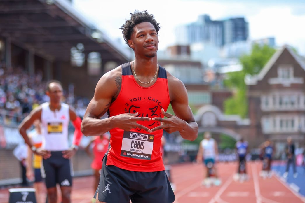 Chris Robinson shares update after wardrobe mishap during 400m win in ...