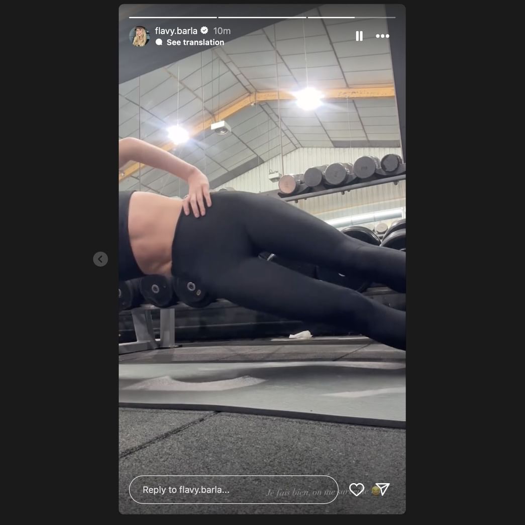 Esteban Ocon's girlfriend Flavy Barla flexes toned abs during intense workout session