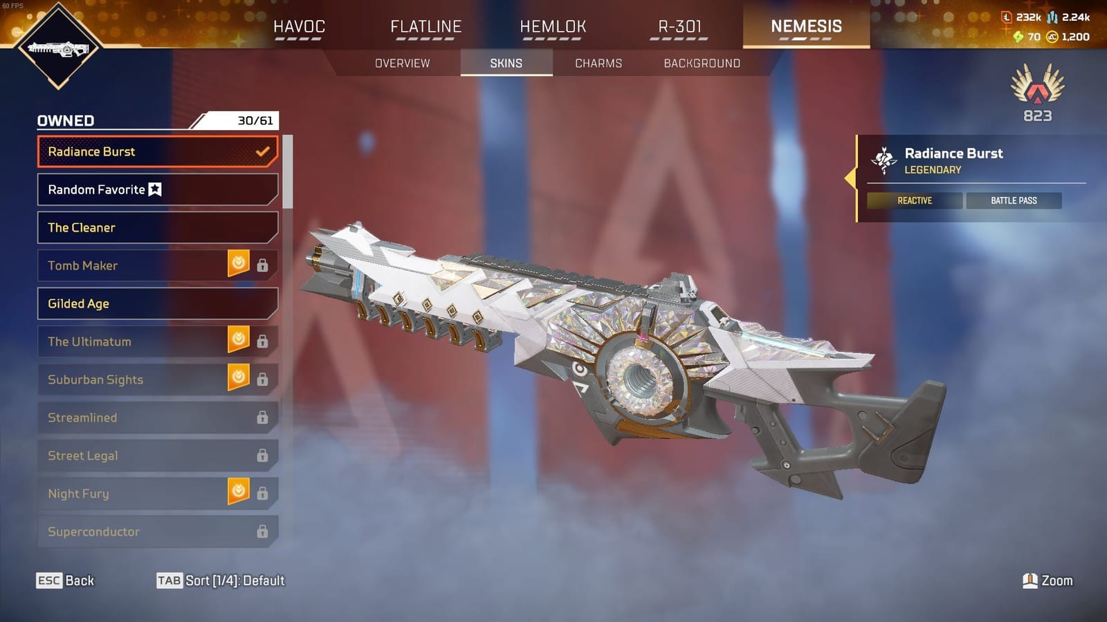 How to get Radiance Burst Reactive Nemesis skin in Apex Legends