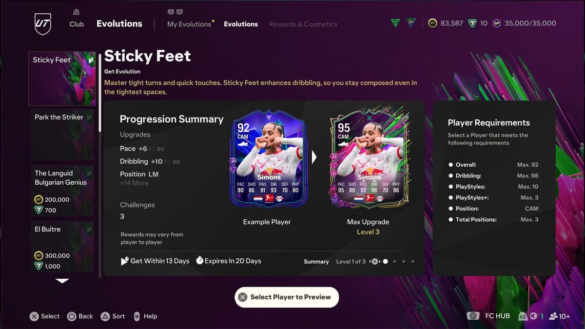 EA FC 25 Sticky Feet Evolution: Best players to use, all upgrades ...