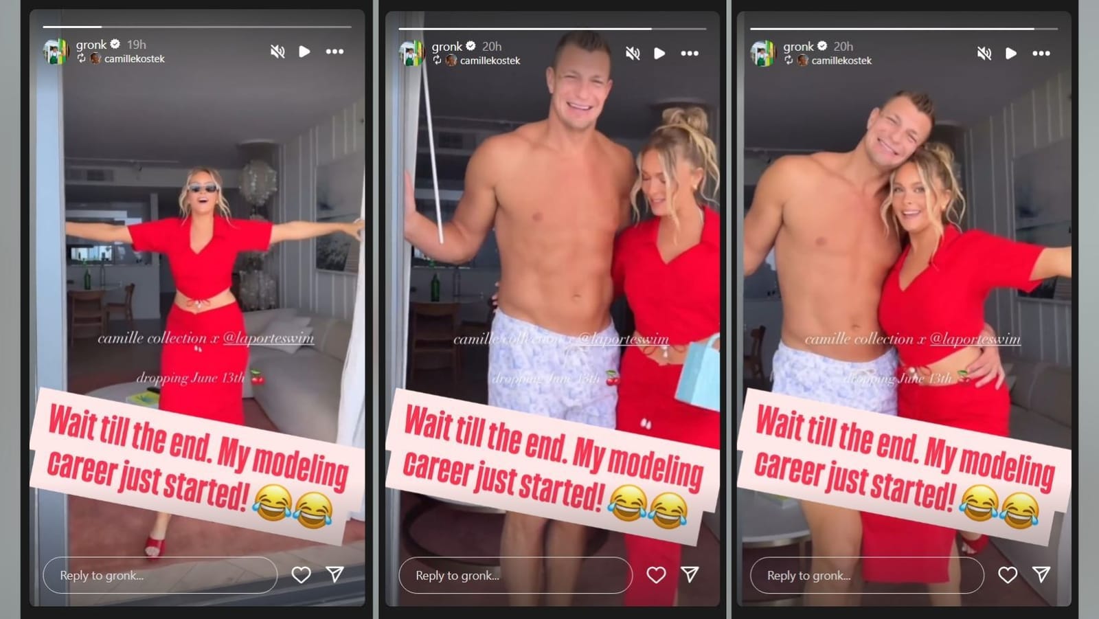 Rob Gronkowski jokes about modeling debut as gf Camille Kostek launches ...