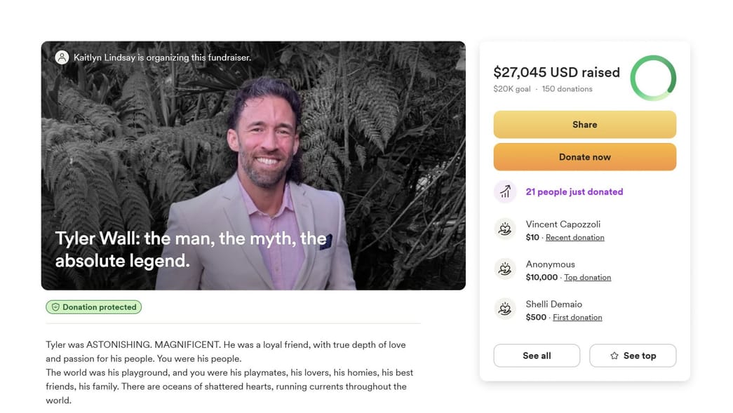 Tyler Wall's GoFundMe receives thousands of dollars in donations, as ...