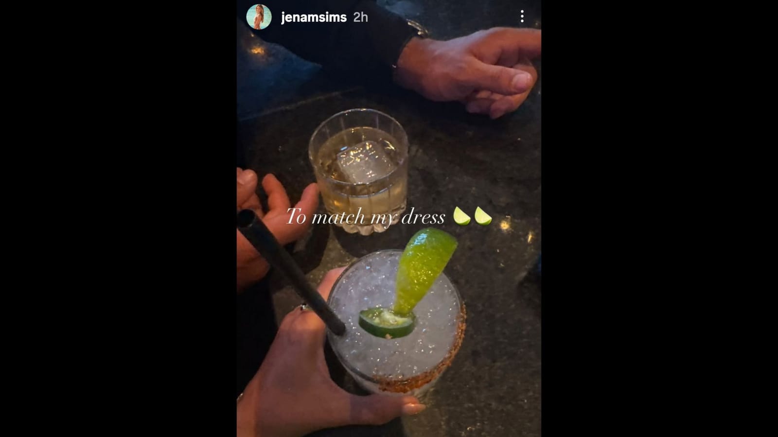 Jena Sims has drink to ‘match’ her dress after SI Swimsuit shoot