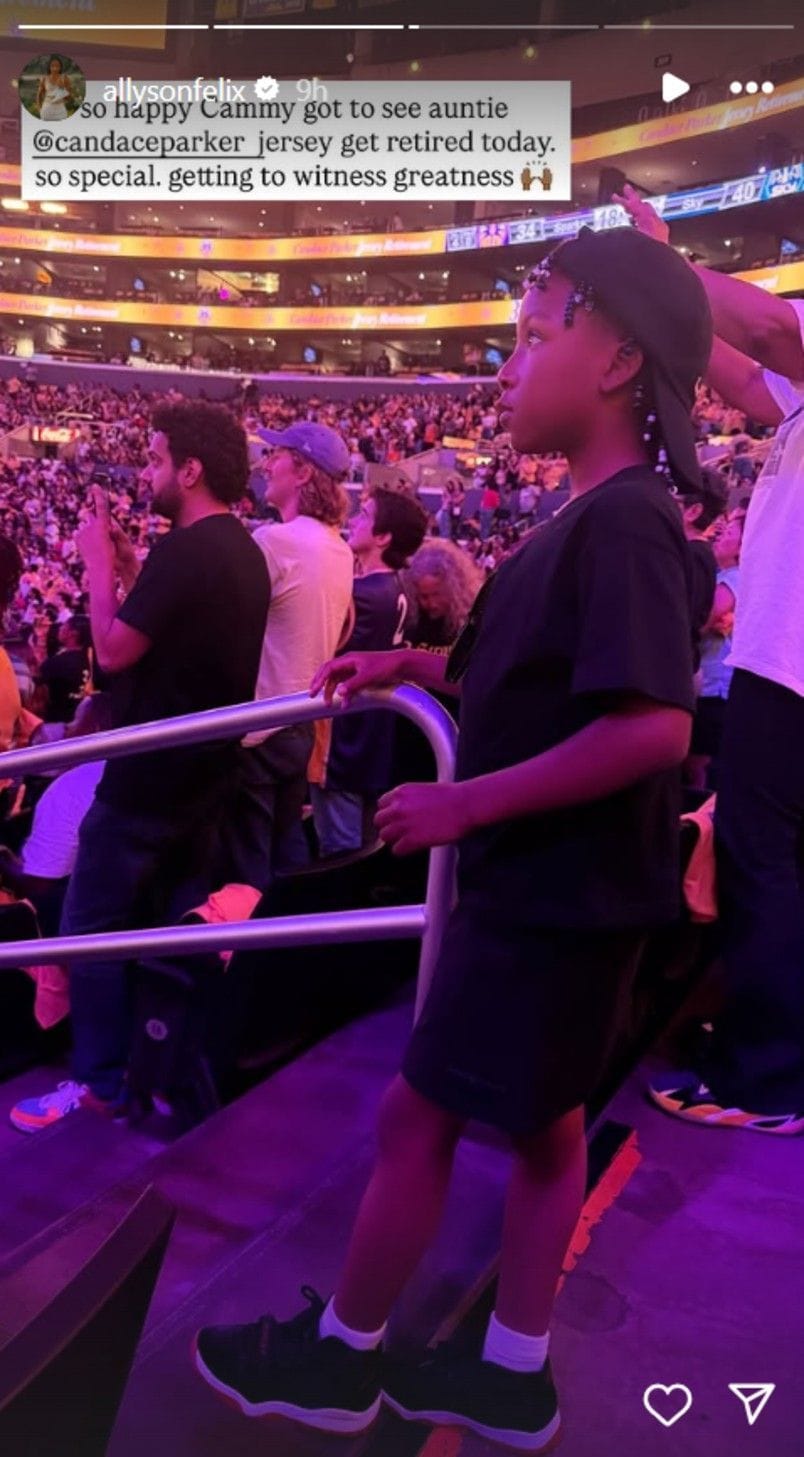 Allyson Felix shares special moment with daughter during WNBA legend ...