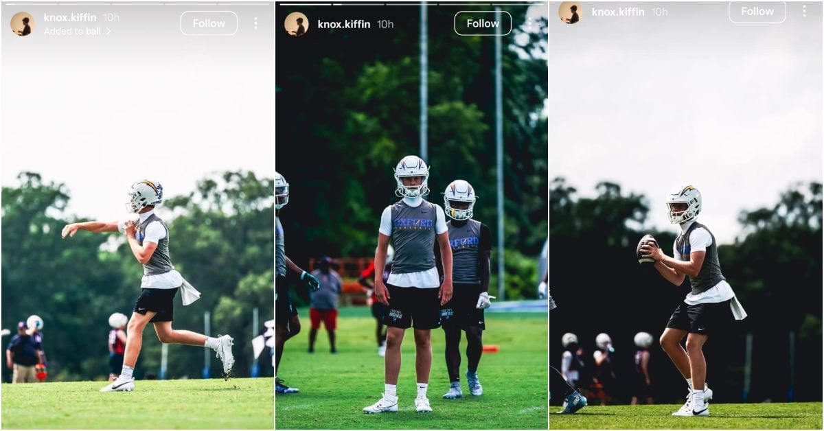 Lane Kiffin's son Knox Kiffin shares glimpses of his intense QB ...