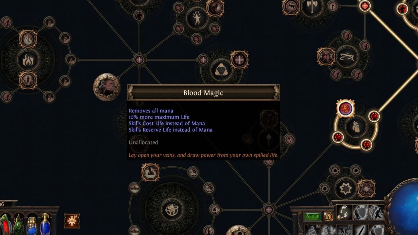 All build-defining nodes in Path of Exile Skill Tree