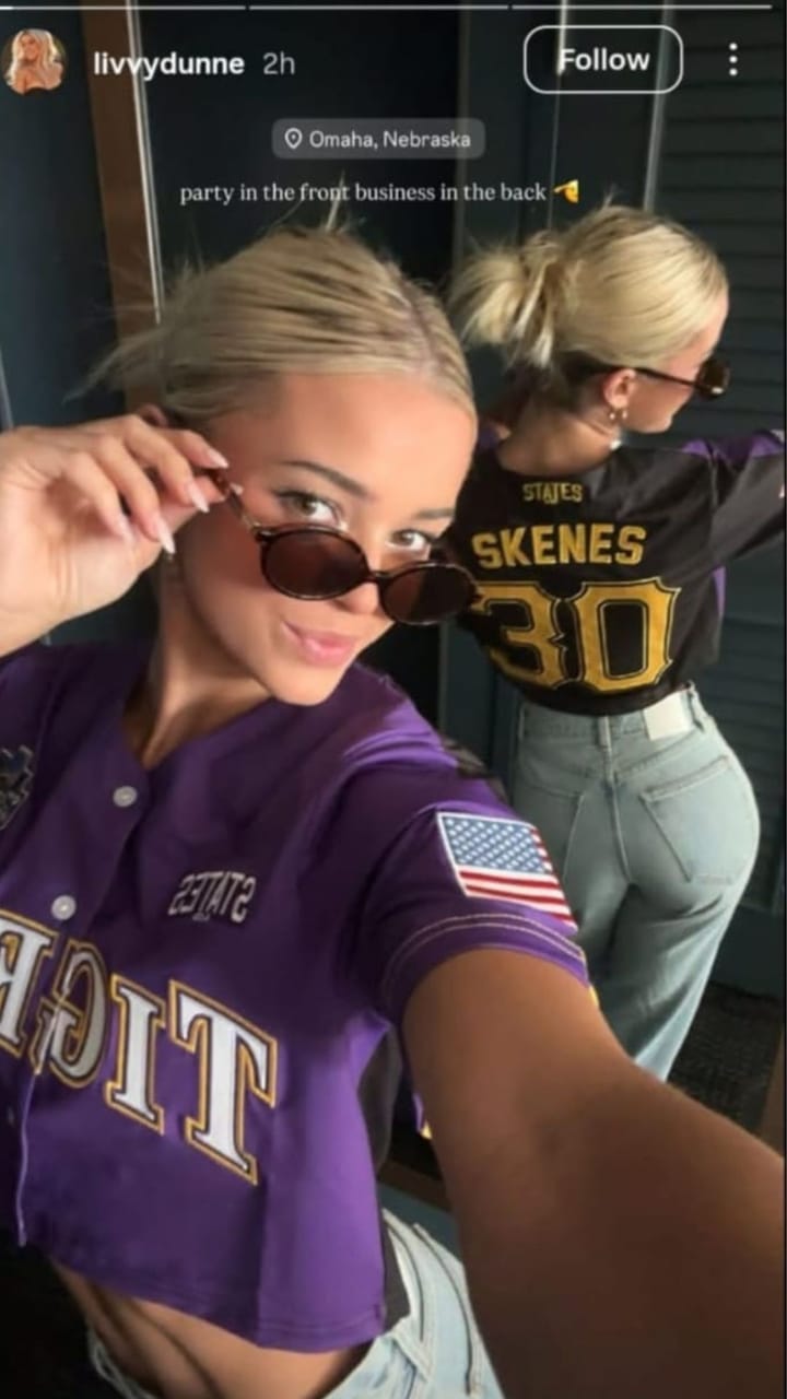 Olivia Dunne dons customised Paul Skenes jersey in latest appearance ...