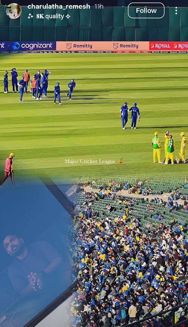 Wife Charulatha shares picture of Sanju Samson attending MINY vs TSK MLC 2025 match [In Picture]