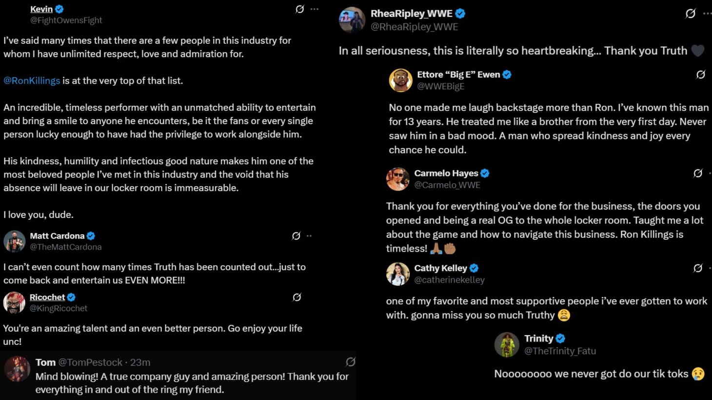 Kevin Owens, Rhea Ripley, Big E, and others react to R-Truth's shocking ...