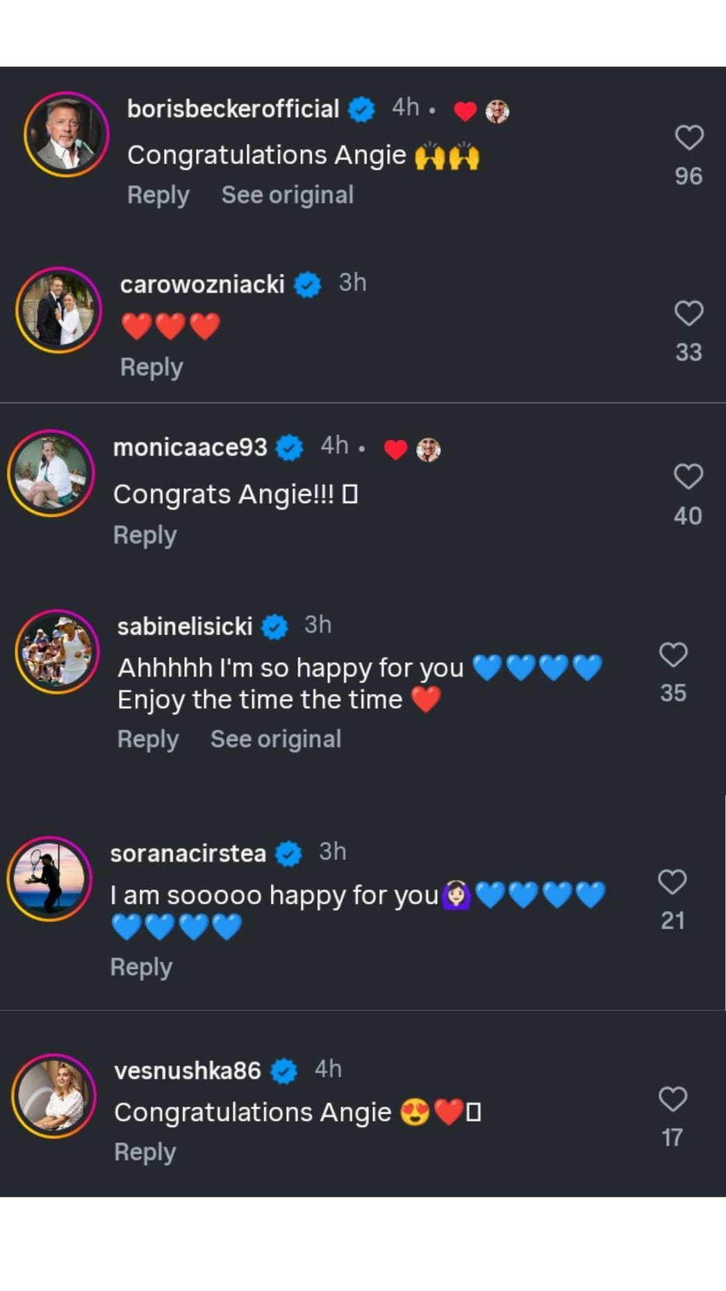 Boris Becker, Caroline Wozniacki, Monica Puig & other tennis stars ...