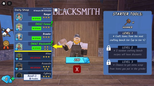 99 Nights in the Forest Blacksmith guide