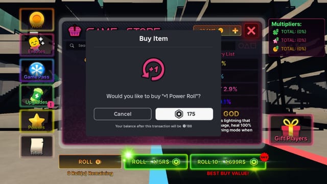 How to get Power Rolls in Ink Game