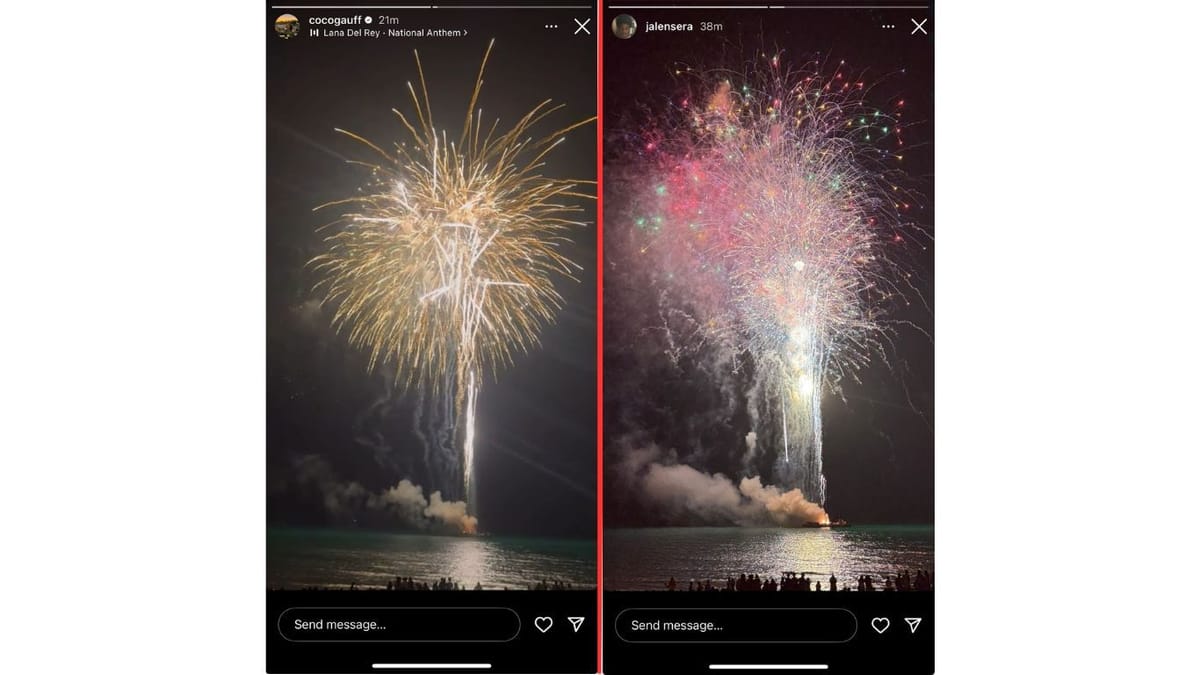 Coco Gauff and boyfriend Jalen Sera enjoy spectacular fireworks display ...
