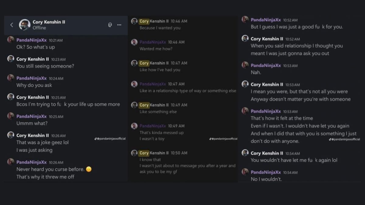 CoryxKenshin alleged Xbox messages: What was supposedly written?