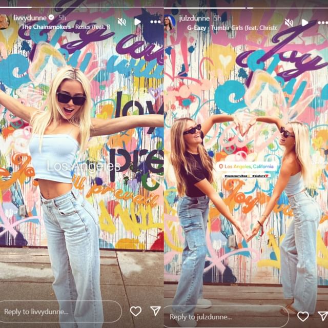 “Summer vibes” - Paul Skenes' girlfriend Olivia Dunne and sister Julz enjoy colorful LA heat in ...