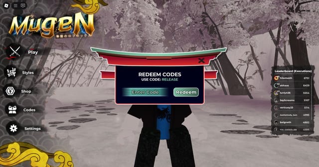 Roblox Mugen codes (July 2025)