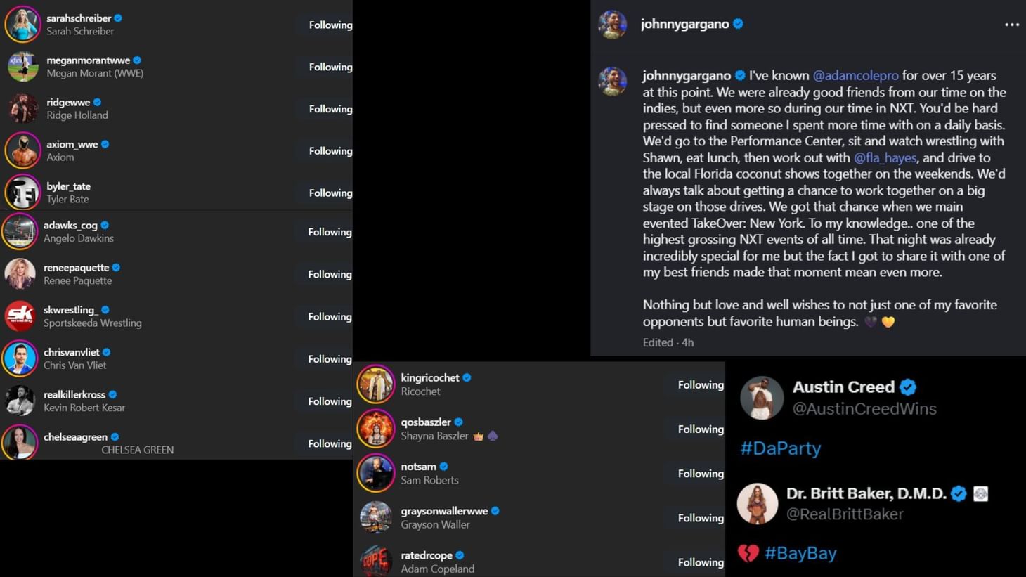 Edge, Britt Baker, Xavier Woods, and others react to 3-time WWE ...