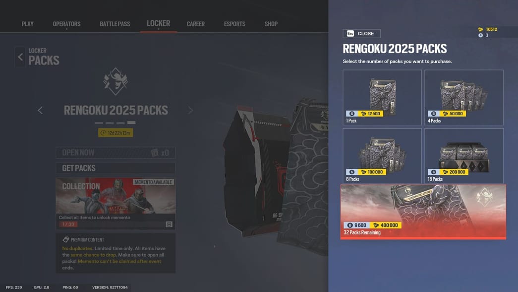 Rainbow Six Siege X Rengoku Event: All bundles, how to get packs, and ...