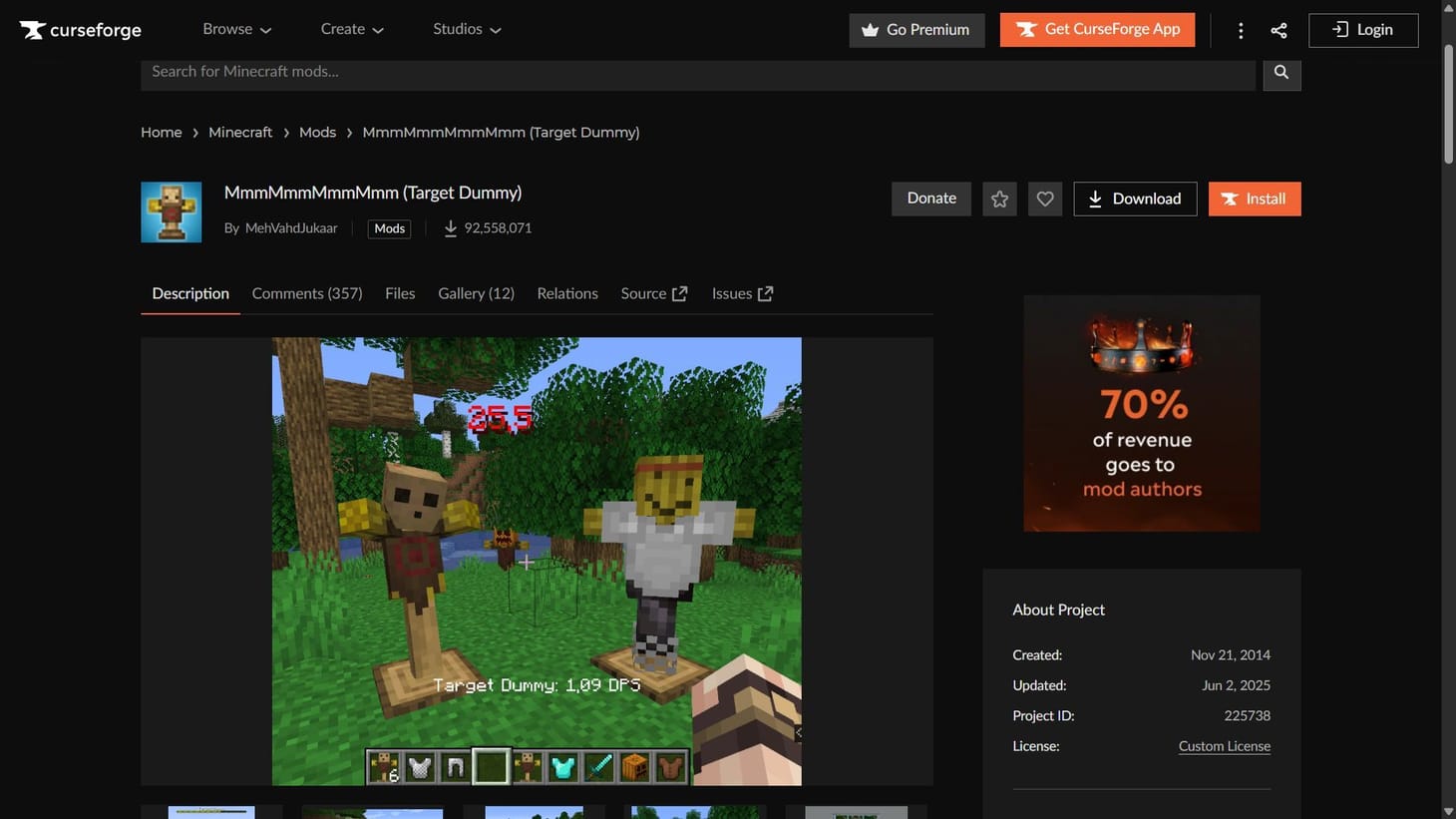 Minecraft Target Dummy mod guide