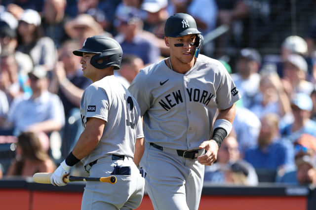 Yankees manager Aaron Boone breaks down bizarre incident when Anthony Volpe left Aaron Judge ...