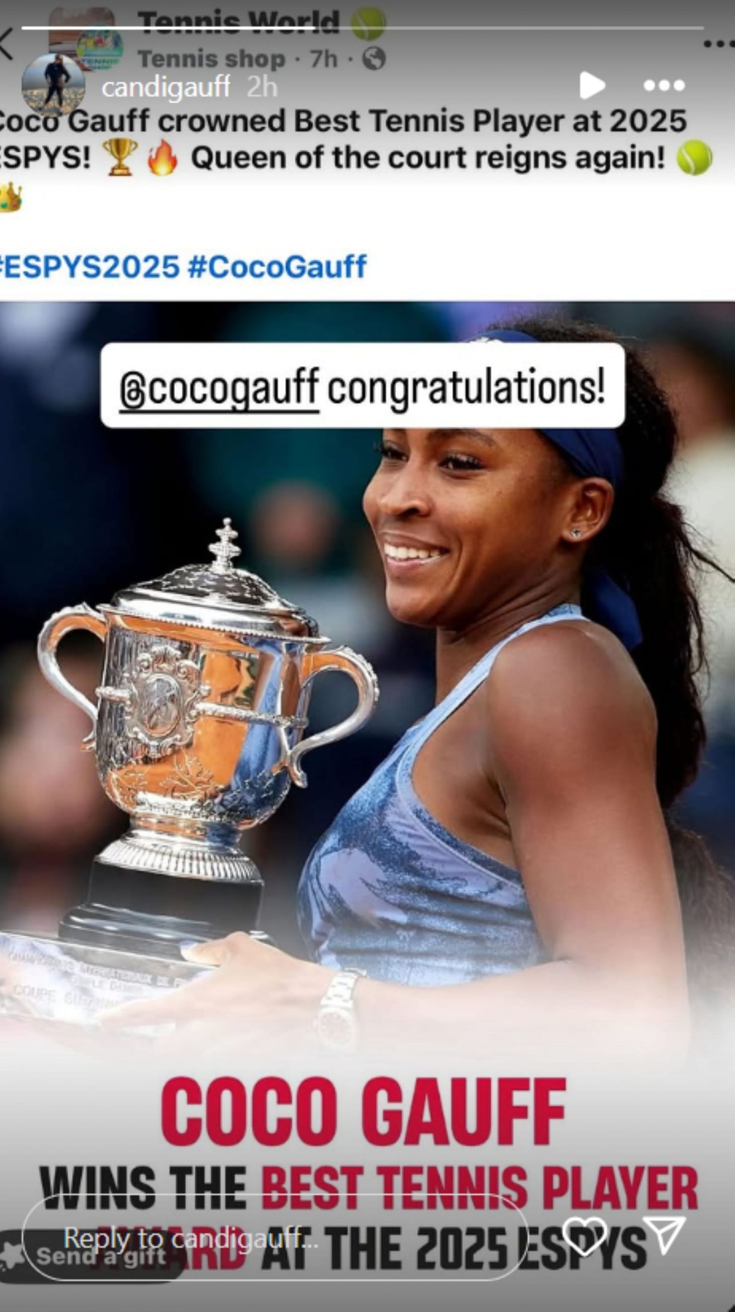 ESPYs 2025: Coco Gauff gets the surprise win of her life; Mother Candi ...