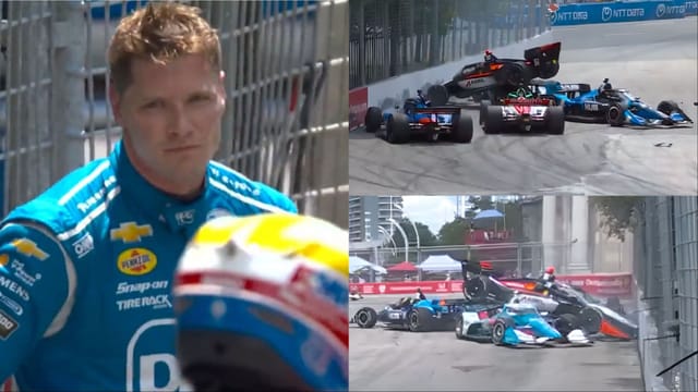 Jacob Abel's car lands on top of Josef Newgarden's Penske in wild wreck ...