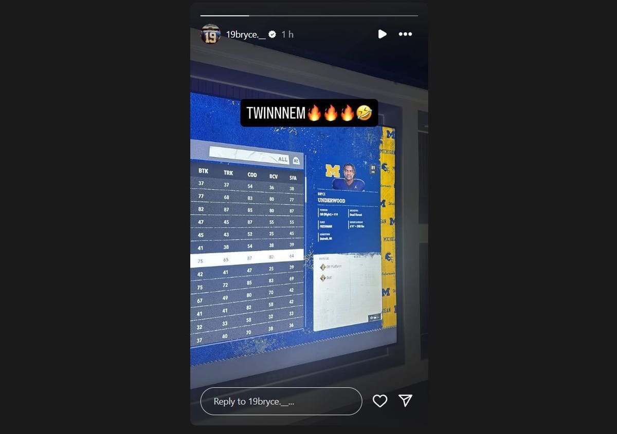 Michigan QB Bryce Underwood drops 1-word reaction to his features on ...