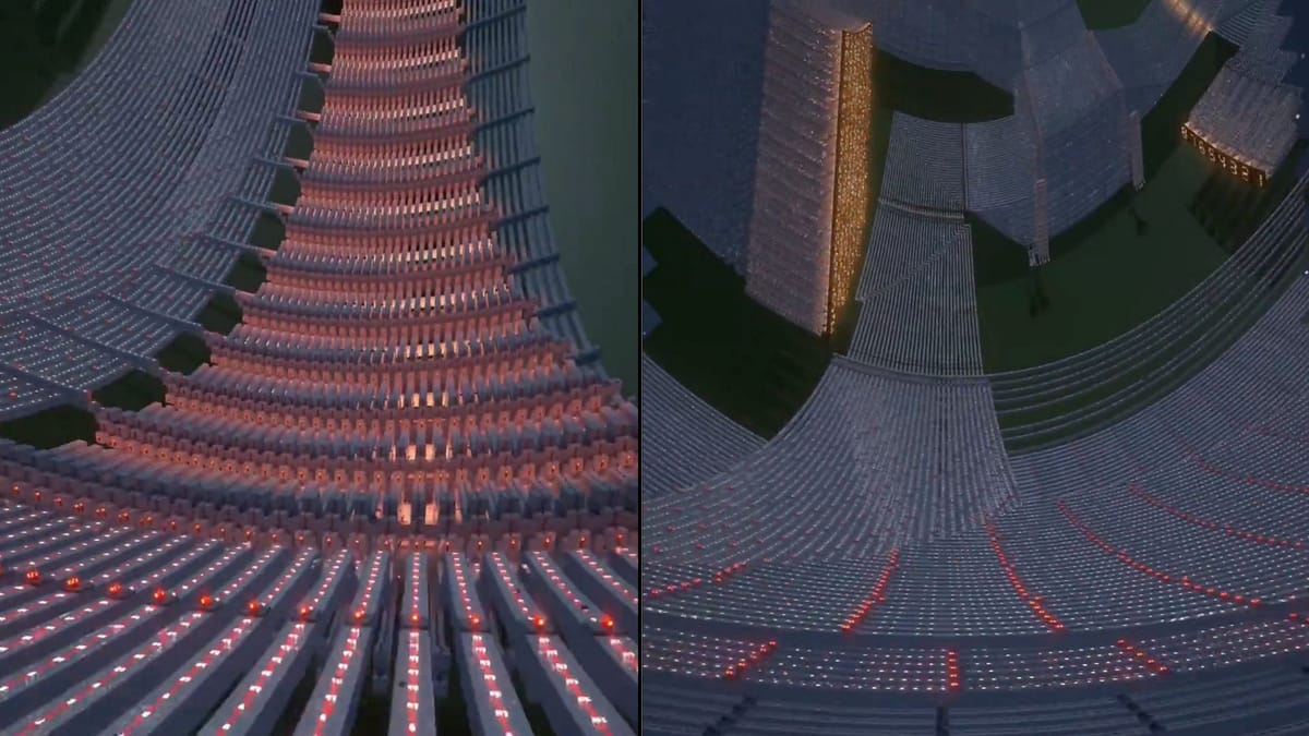 Minecraft player builds a working escalator using redstone
