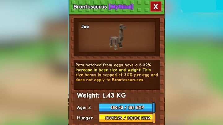 What does Brontosaurus do in Grow a Garden?