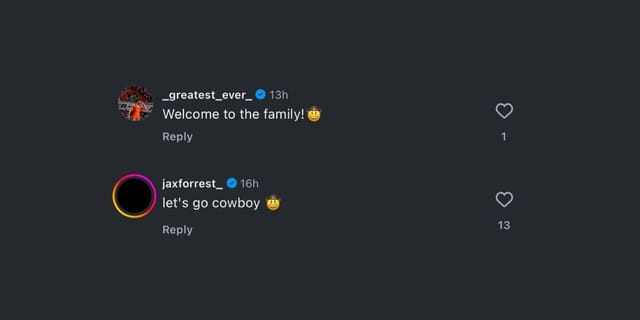 “Let’s go cowboy" - Jax Forrest and Daton Fix show support as David ...