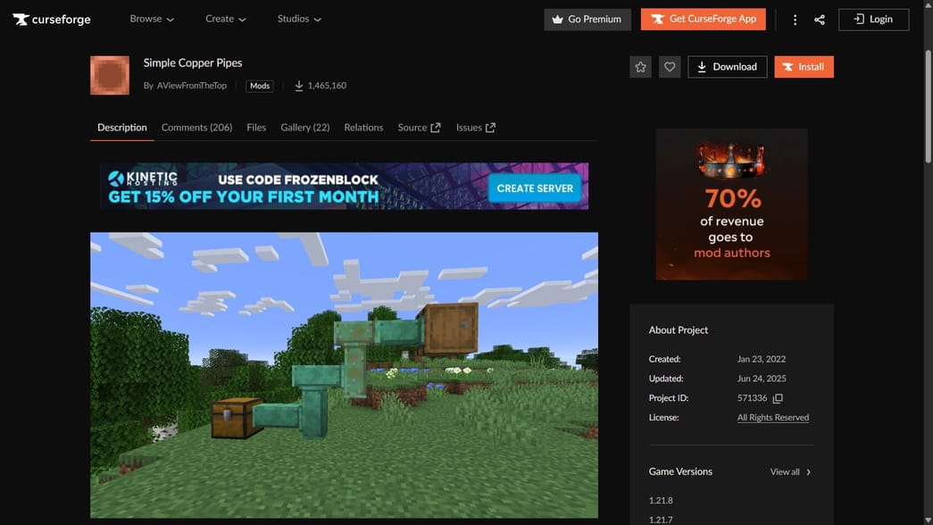 Minecraft Simple Copper Pipes mod guide
